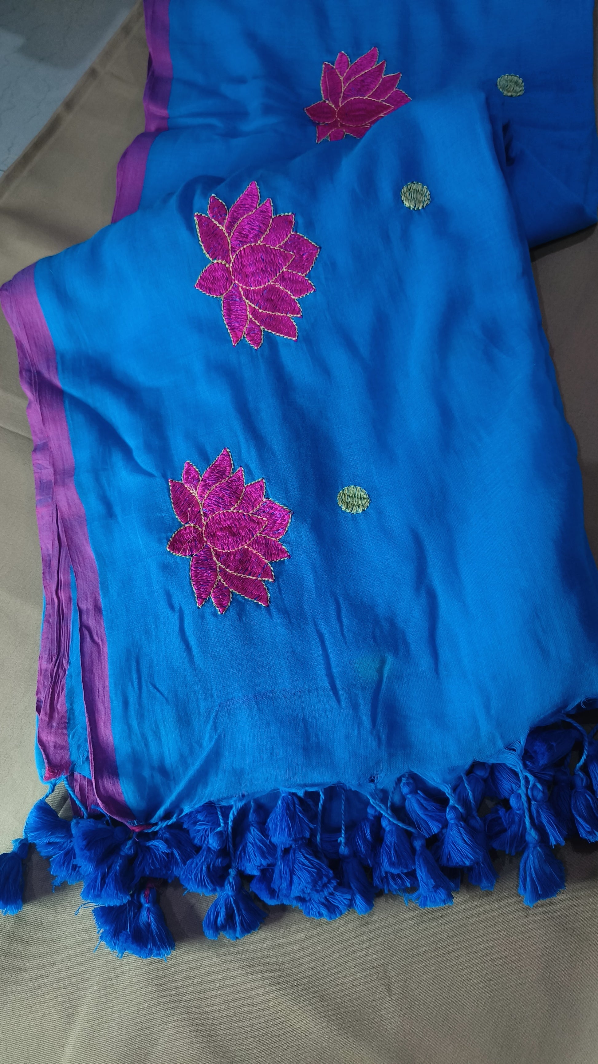 Lotus saree (Blue) – SAMA by Rakhi