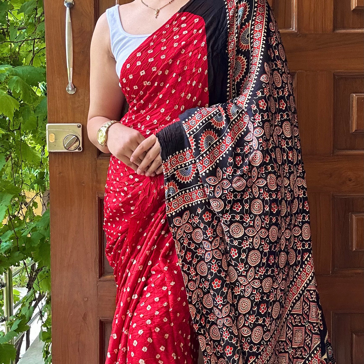 Aadhira Modal Silk Saree (Red) – SAMA by Rakhi